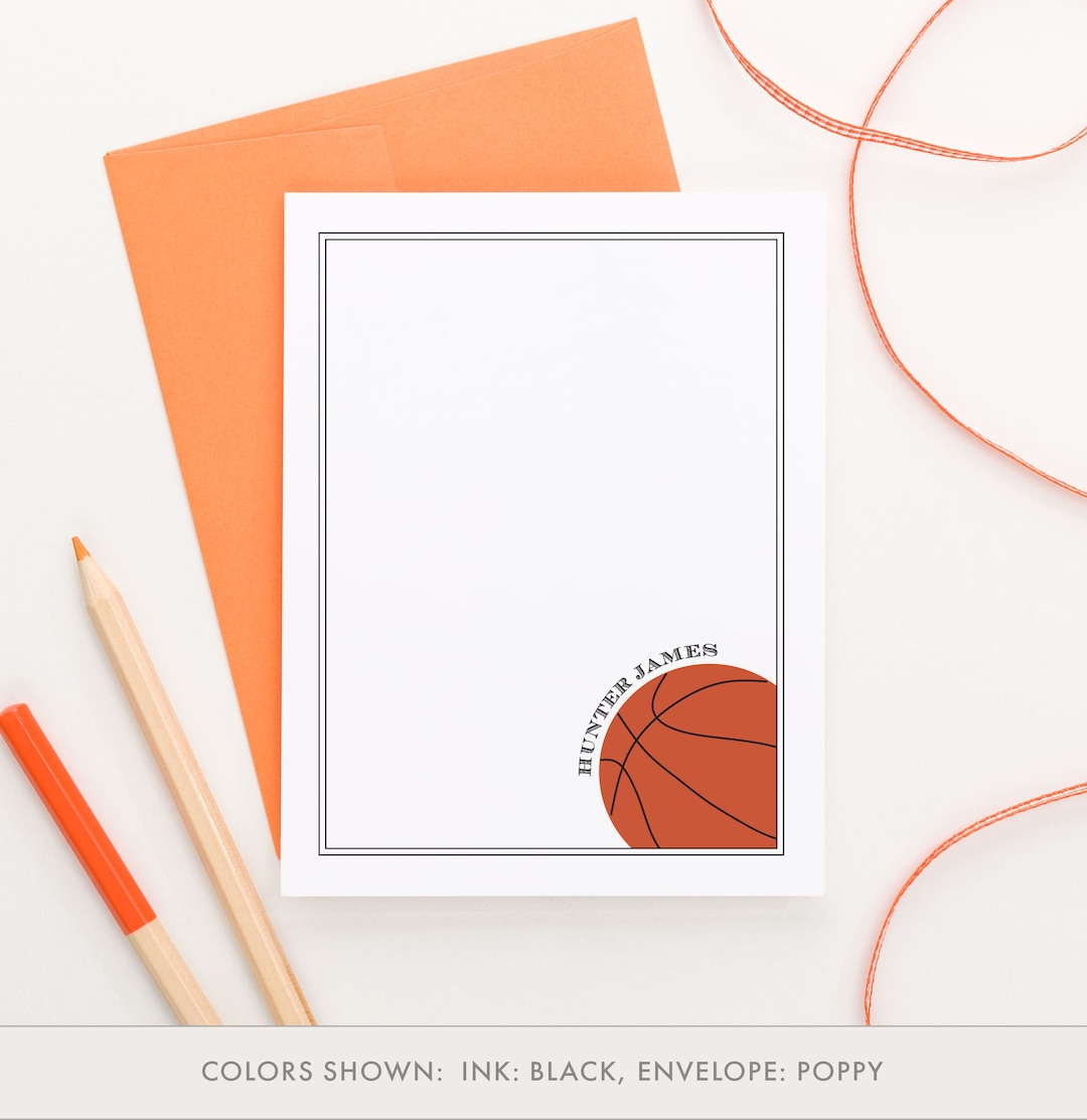 Basketball Stationery Set for Boys and Girls // Personalized Stationery ...