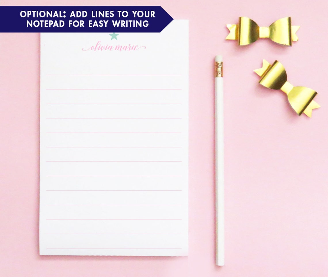 Star and Name Notepad for Kids Stars Stationery Cute - Etsy