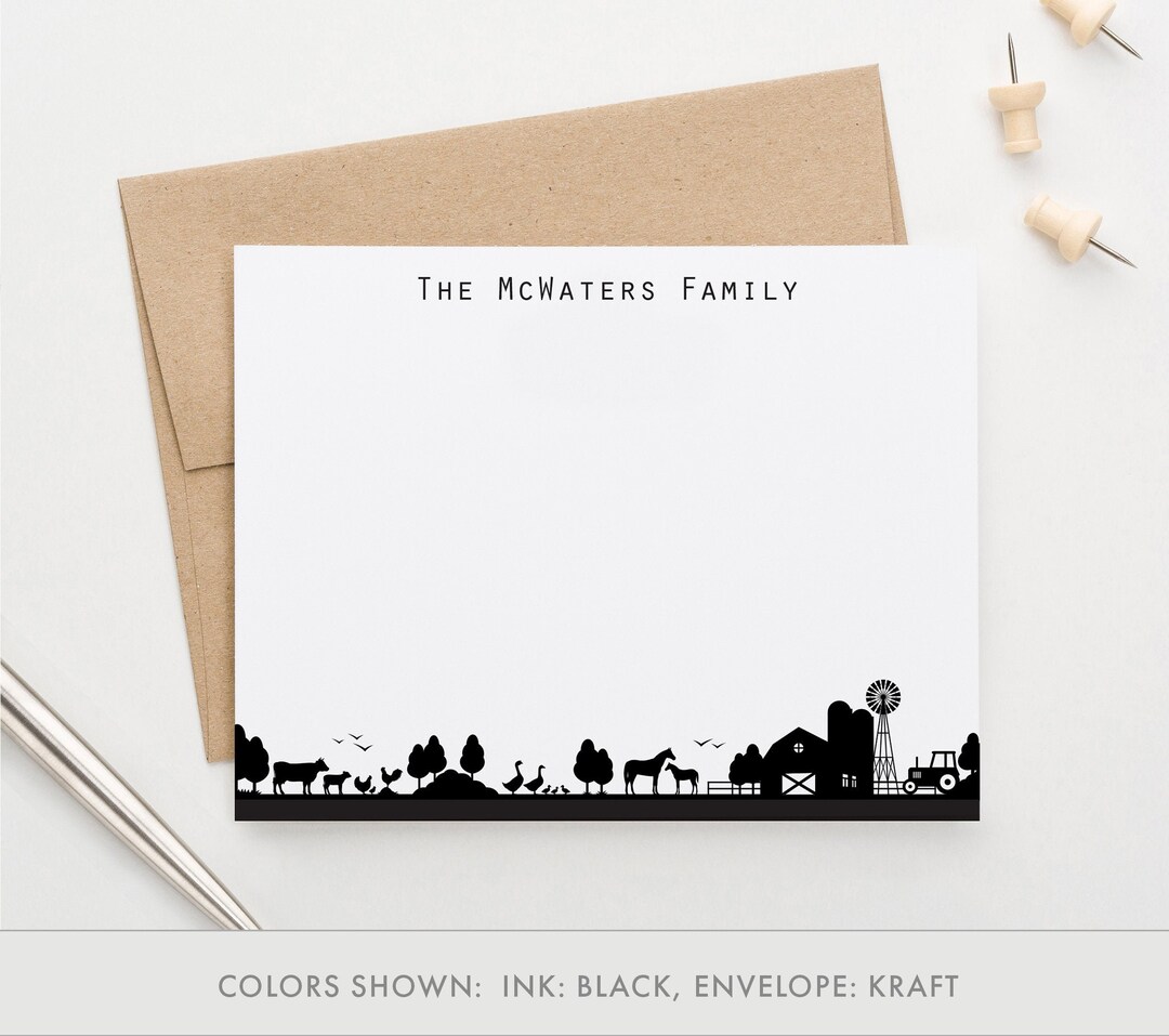 Personalized Family Farm Stationary Set, Customized Ranch Thank You ...