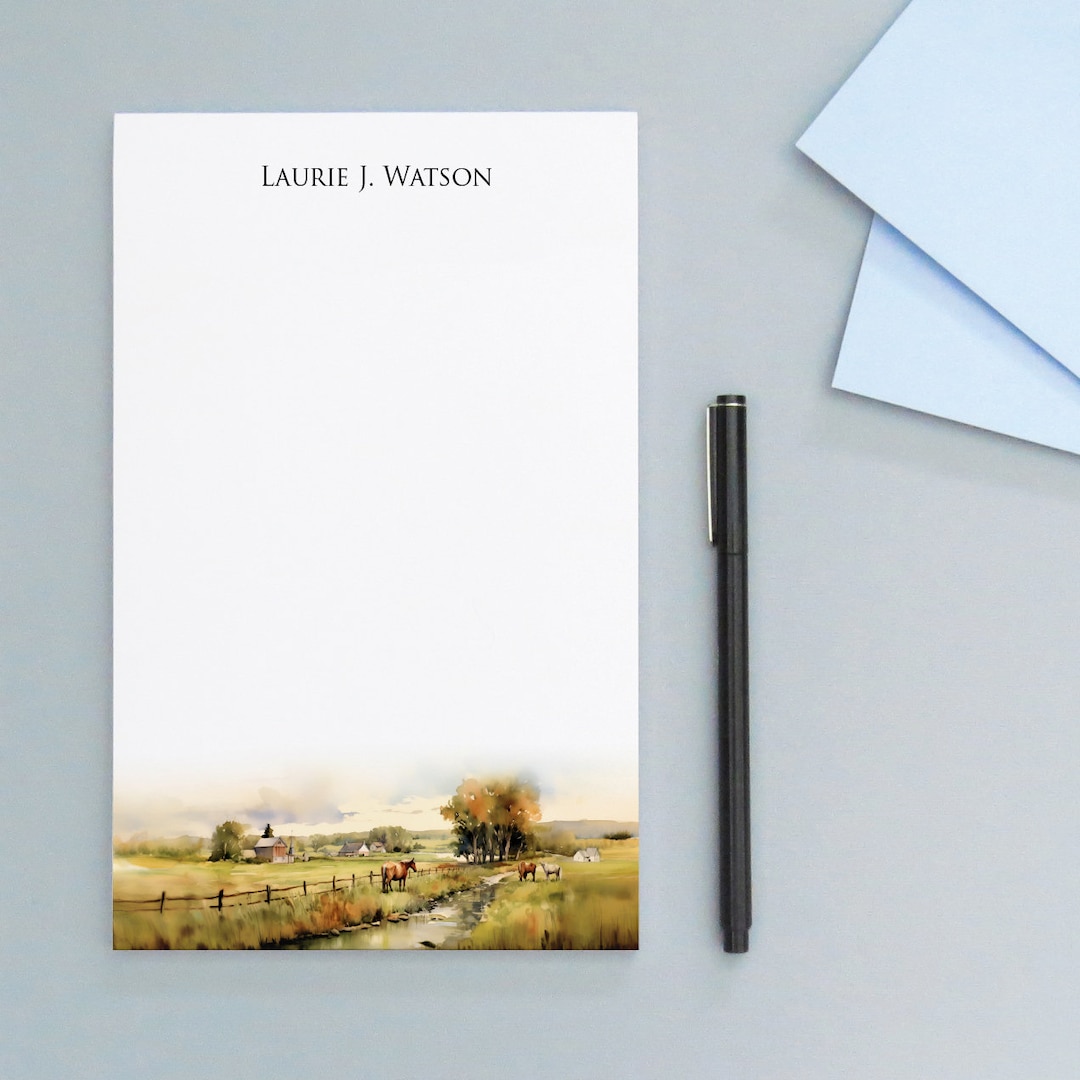 Rustic Personalized Stationary Notepad for Adults, Note Pads With Name ...
