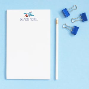 Airplane Notepad for Kids Personalized Stationery With Plane Writing ...