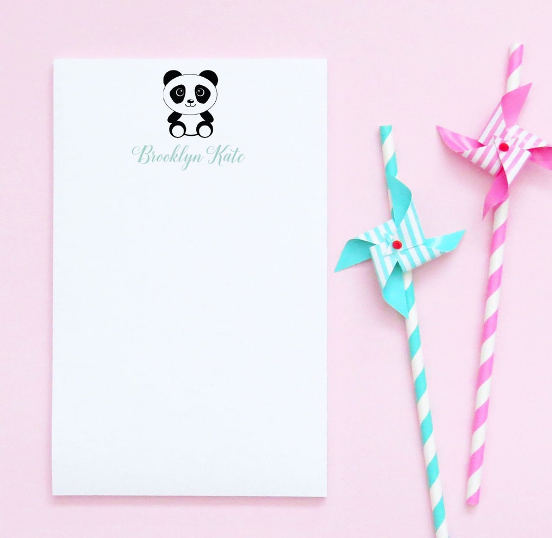 Personalized Panda Note Pads for Kids Note Pad Personalized Writing ...