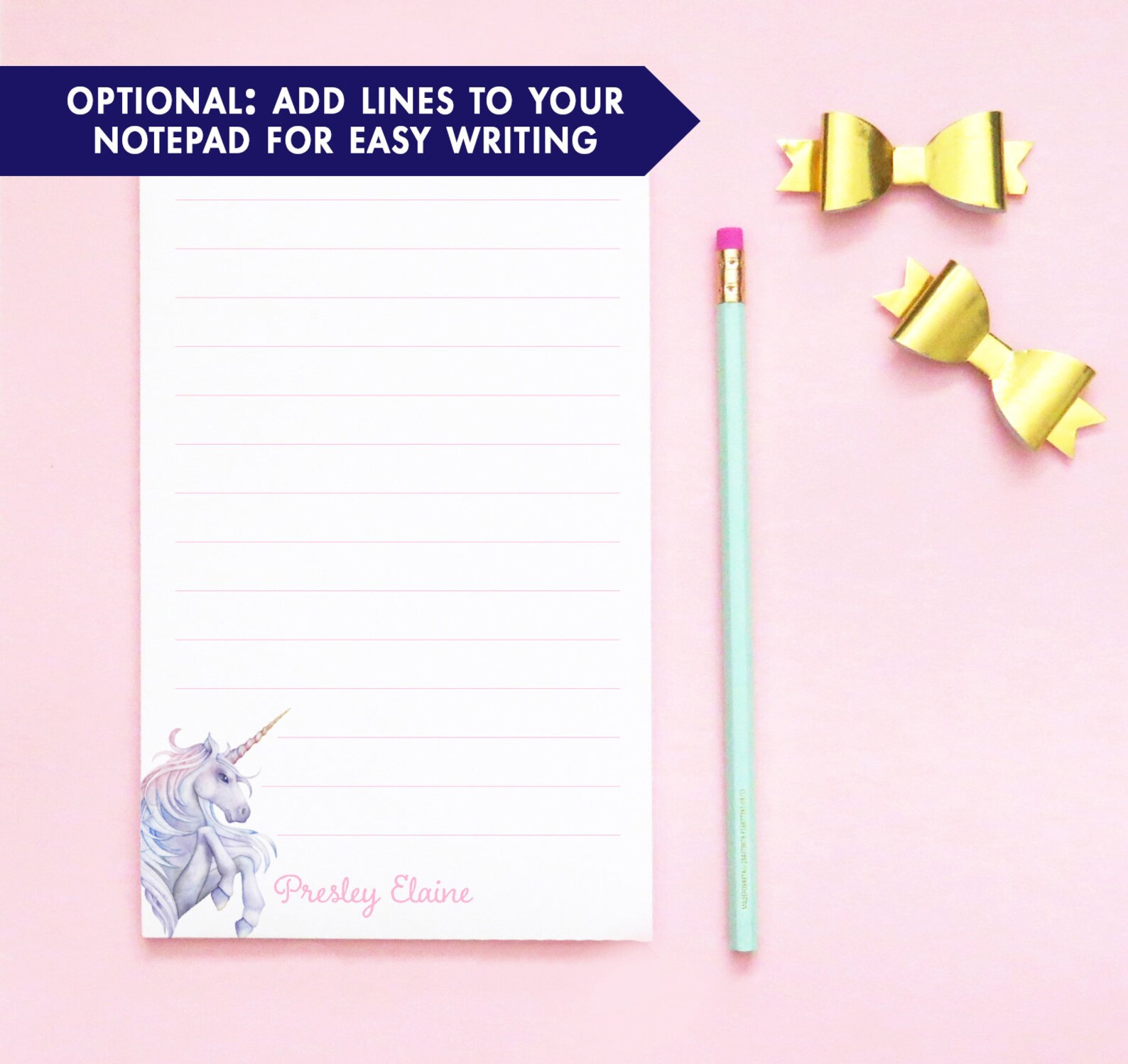Unicorn Notepad for Girls Unicorn Note Cards With Lines, Kids Unicorn ...