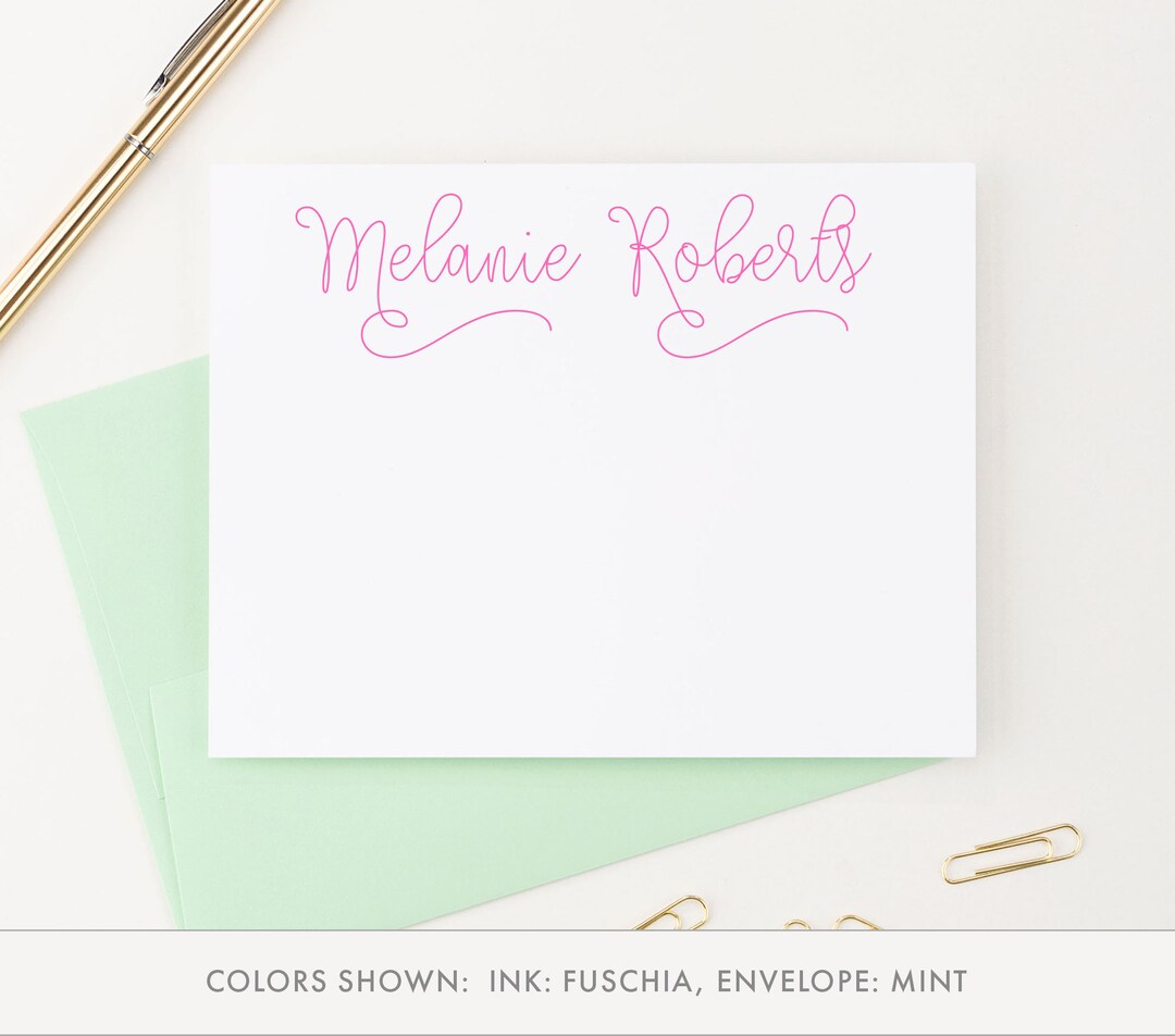 Personalized Stationery Set, Calligraphy, Personalized Note Cards ...