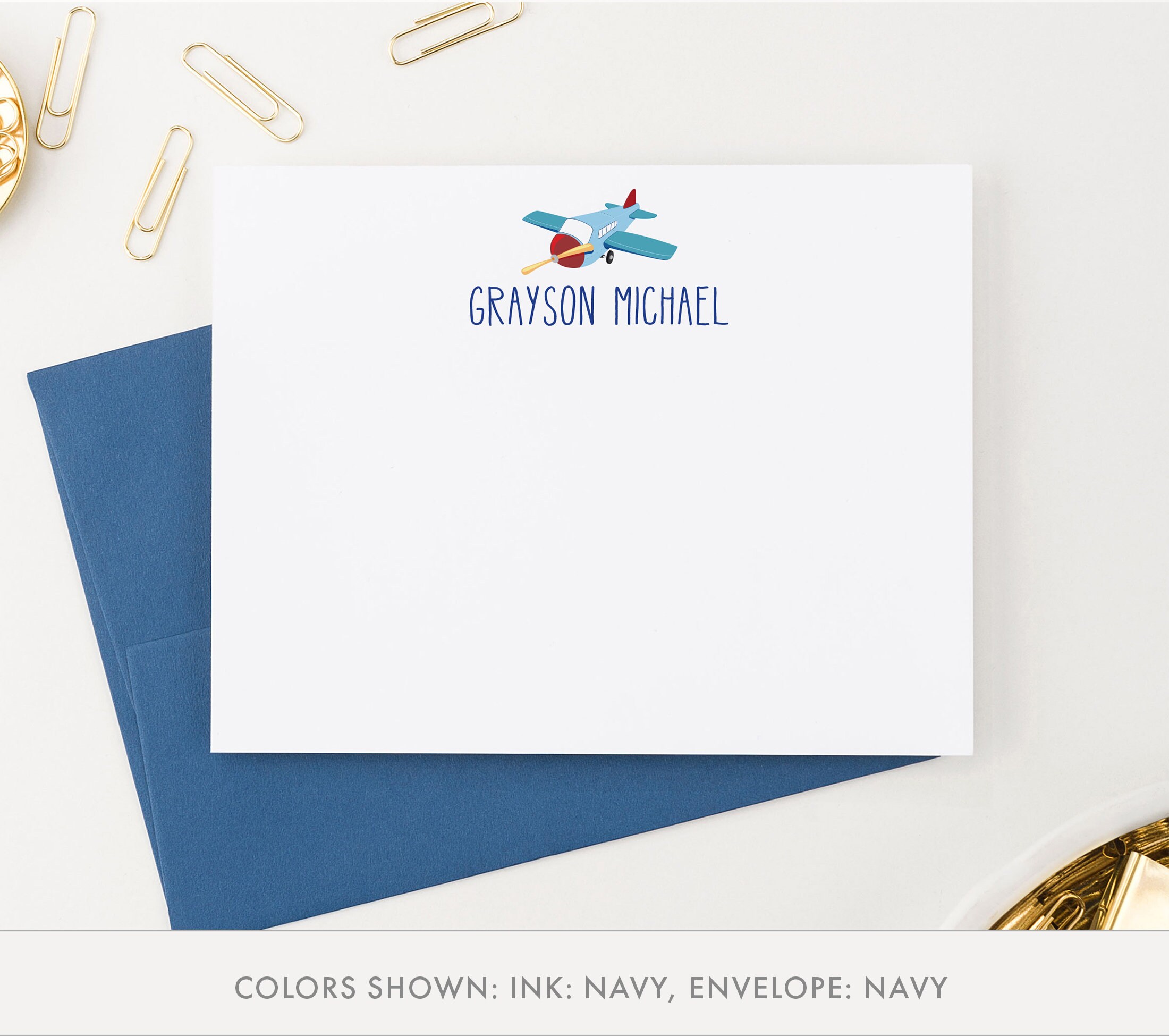 Airplane Thank You Cards for Boy Customized Airplane | Etsy