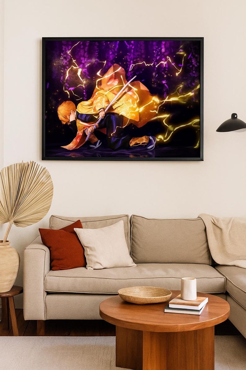 Zenitsu Agatsuma Wall Art | Demon Slayer Poster | Thunder Breathing ...