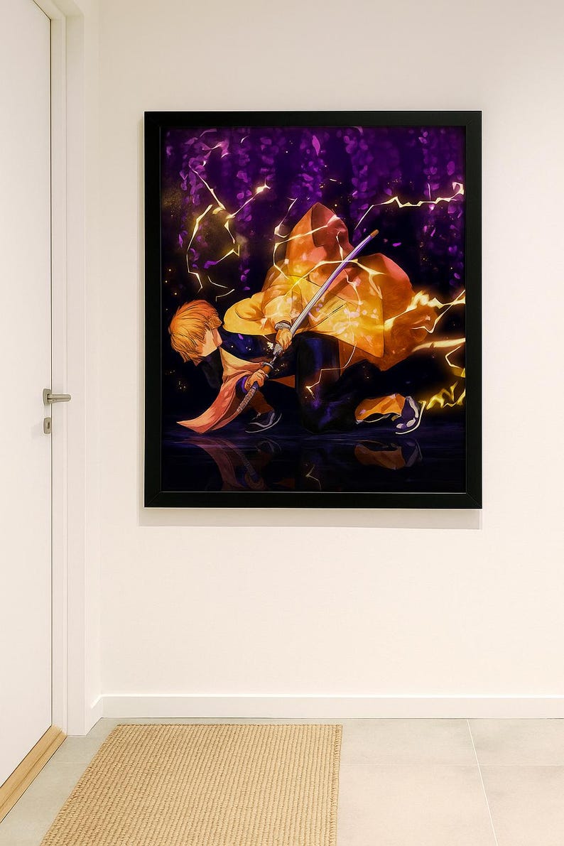 Zenitsu Agatsuma Wall Art | Demon Slayer Poster | Thunder Breathing ...