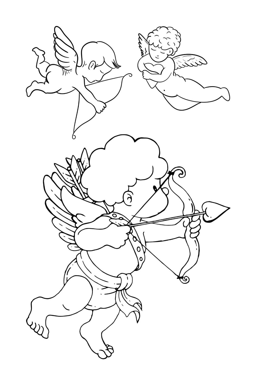 Valentine Angels Coloring Book (printable PDF) A Romantic Relaxing ...