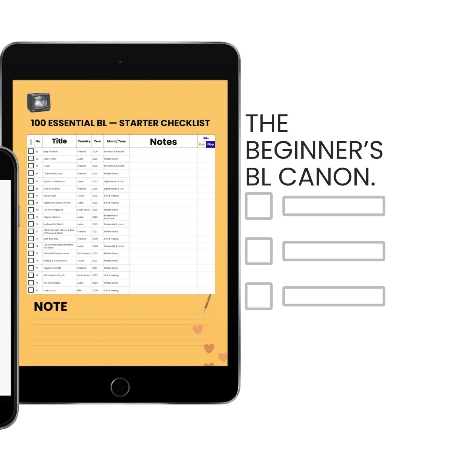 100 Essential BL Starter Checklist | Thai BL Fan Guide (digital ...