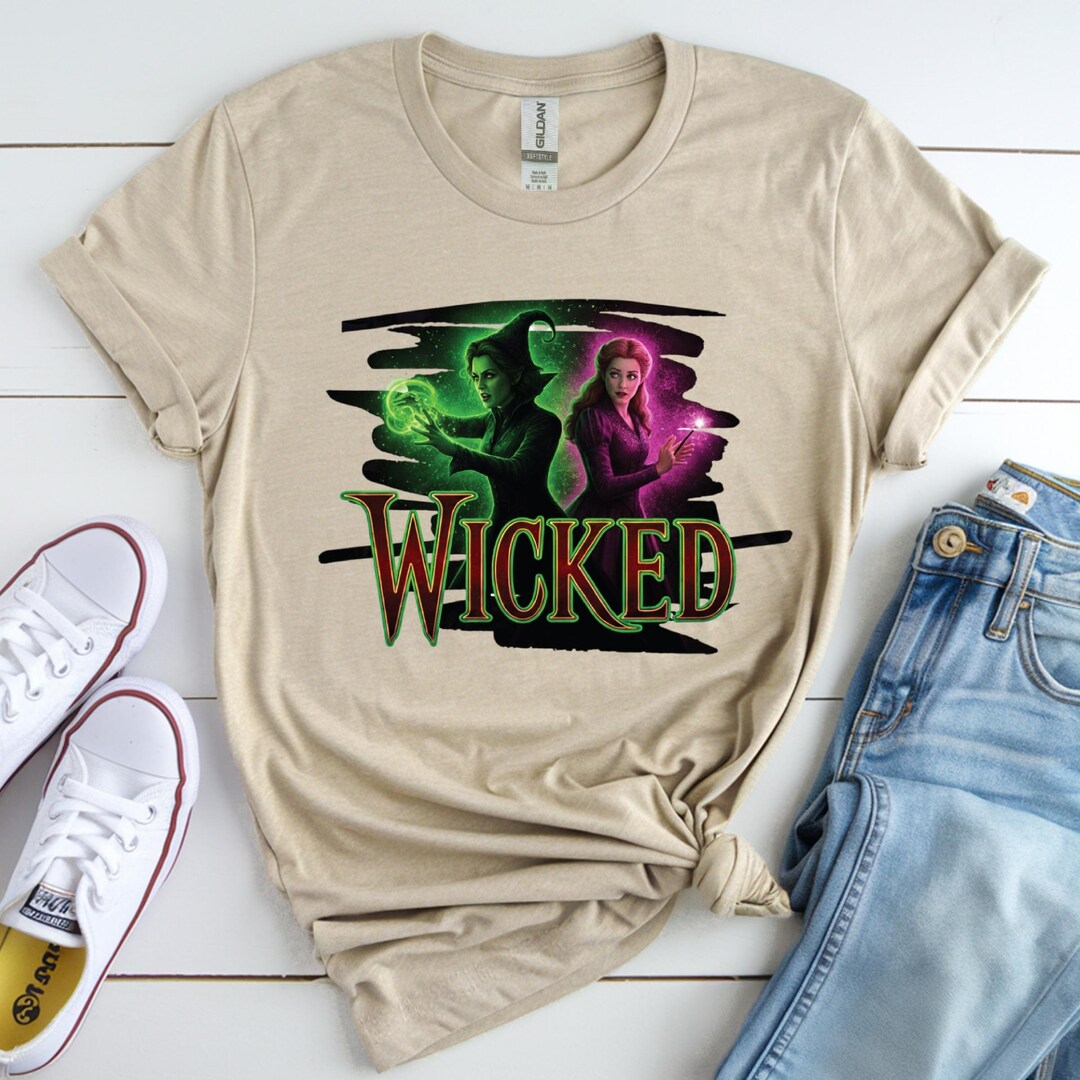 Retro Wicked Stamps Shirt: Defying Gravity Tee, Elphaba Glinda Wizard ...