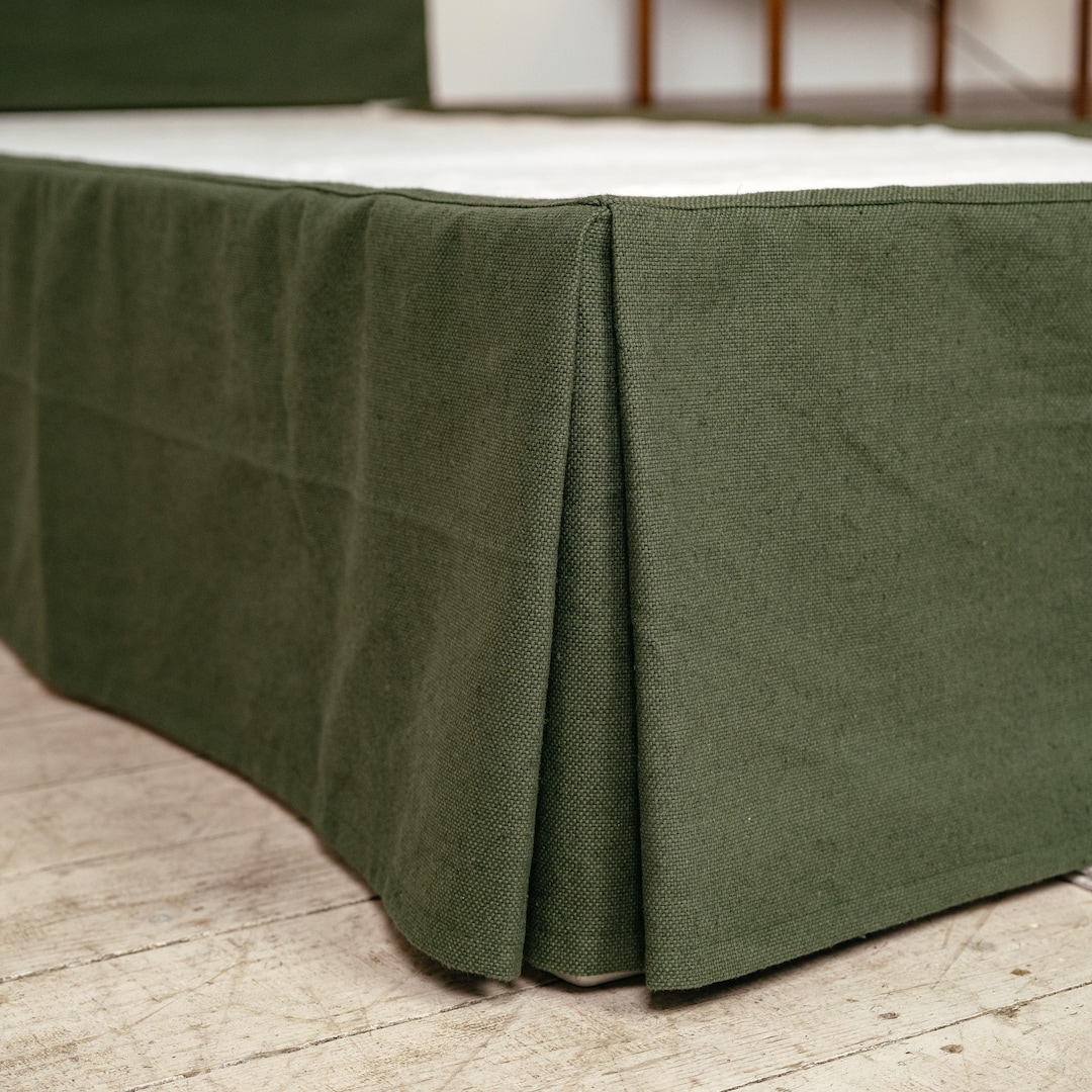 Durable Linen Bed Skirt – Custom Handmade Bedskirt – Eco Friendly Flax ...