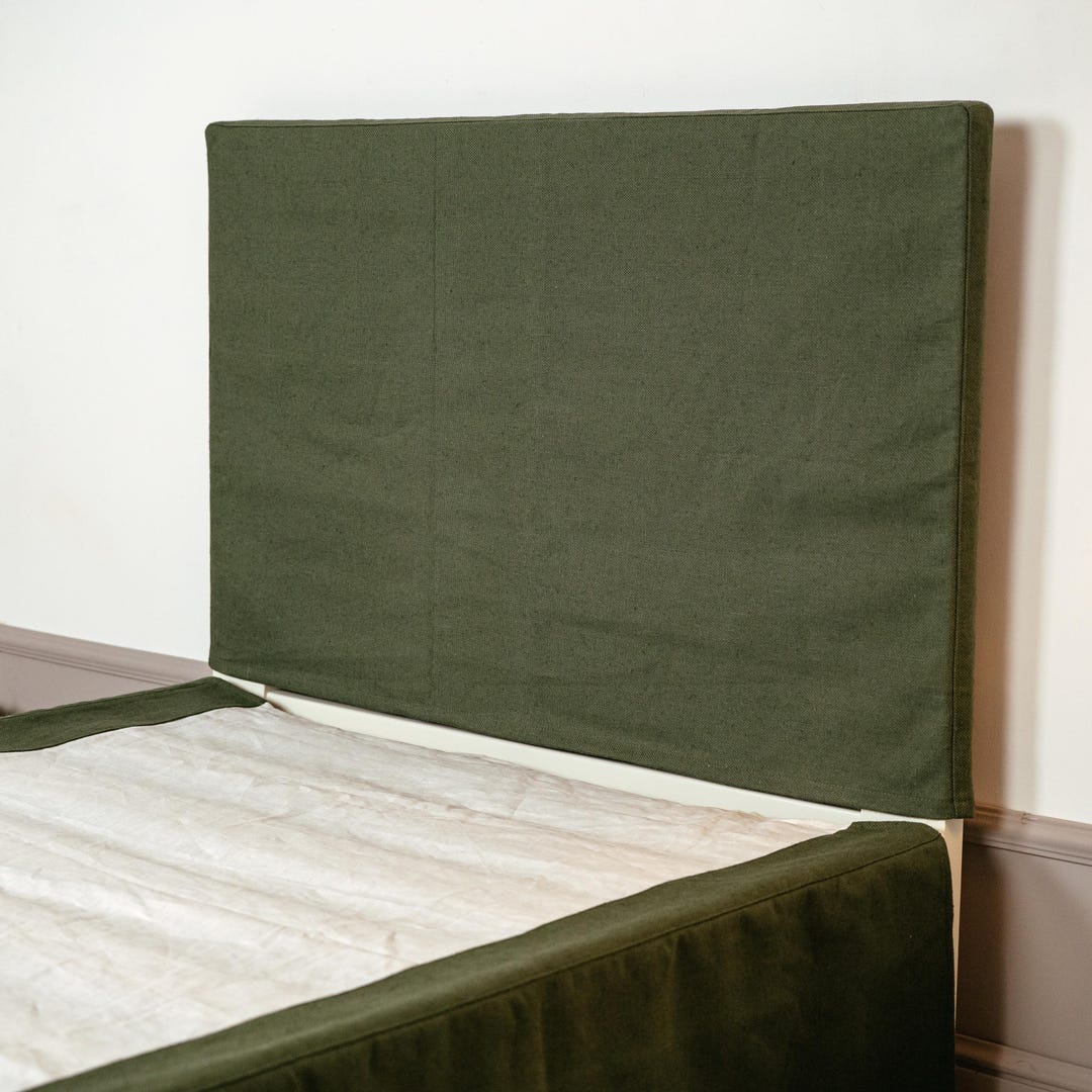 Headboard Slipcover Natural Linen, Custom Made Linen Headboard Cover ...