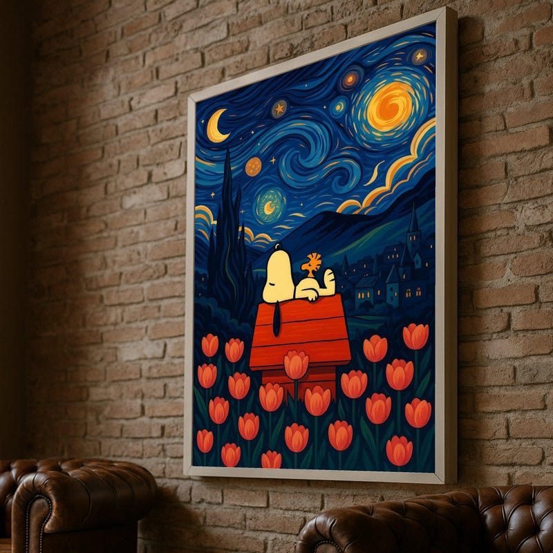 Snoopy Starry Night Png - Etsy