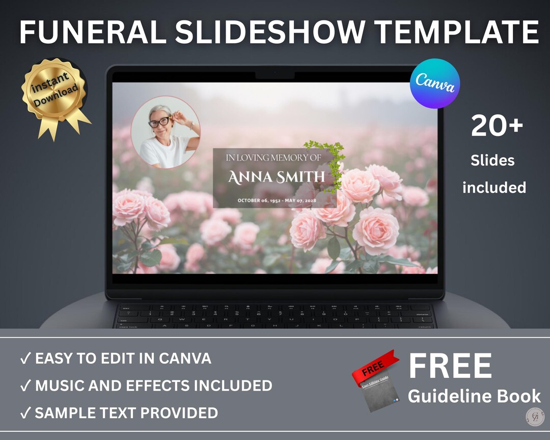 Funeral Slideshow Template: Celebration of Life Tribute Video (instant ...