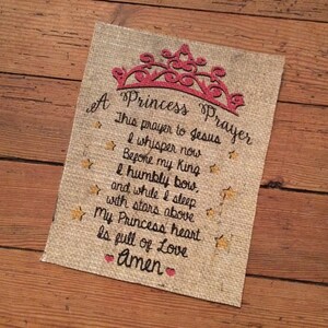 Bedtime "princess Prayer" Burlap Nursery Decor - Baby Shower Gift ...