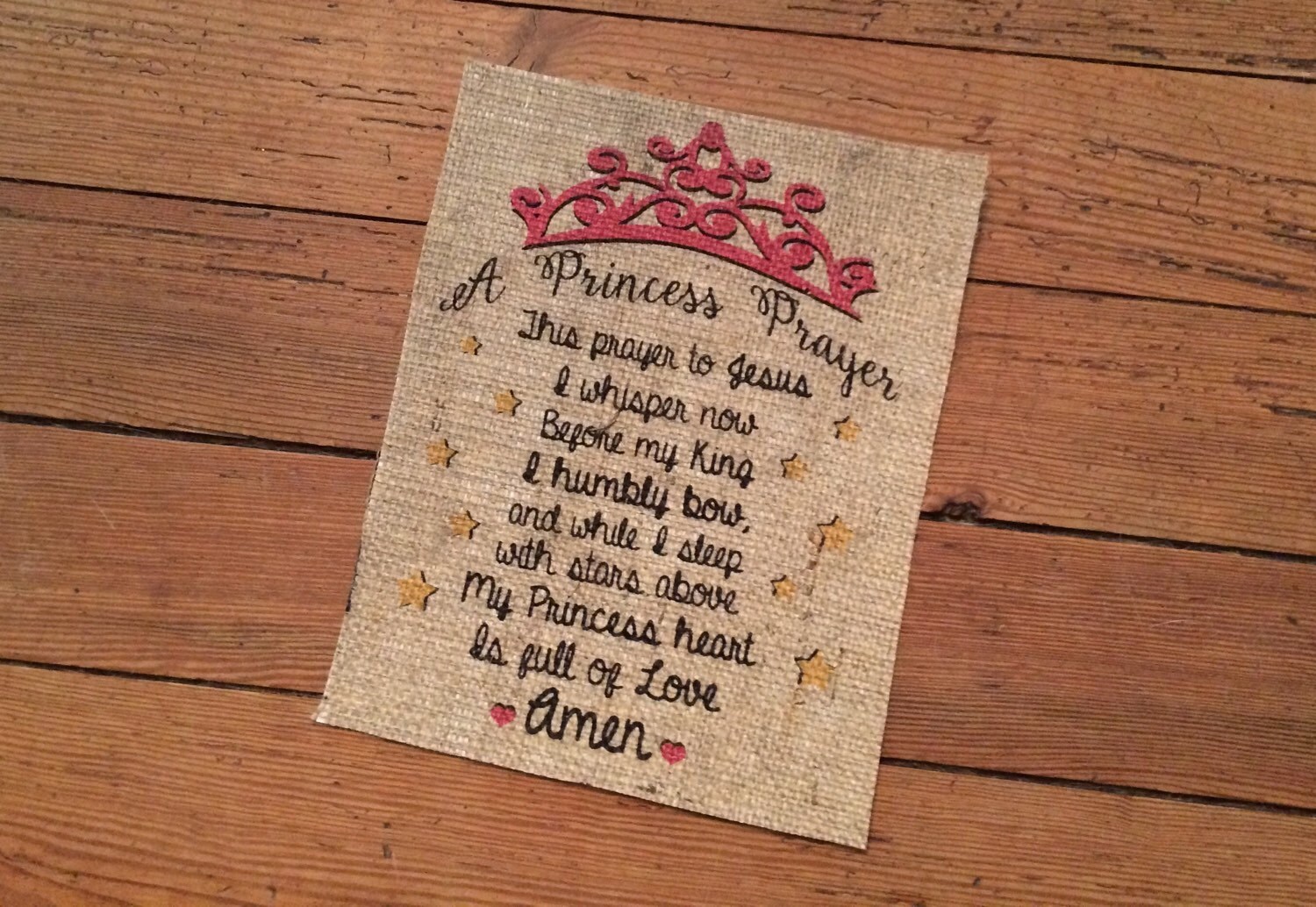 Bedtime "princess Prayer" Burlap Nursery Decor - Baby Shower Gift ...