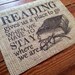 READING Burlap Print Home Library Sign Rustic Home Decor Book Themed ...