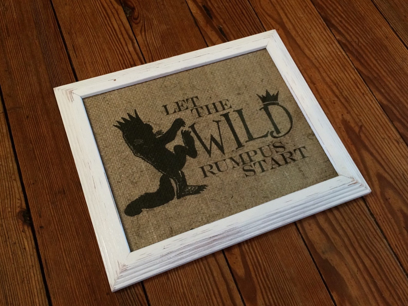 Burlap Where the Wild Things Are let the Wild Rumpus Start Nursery Art ...