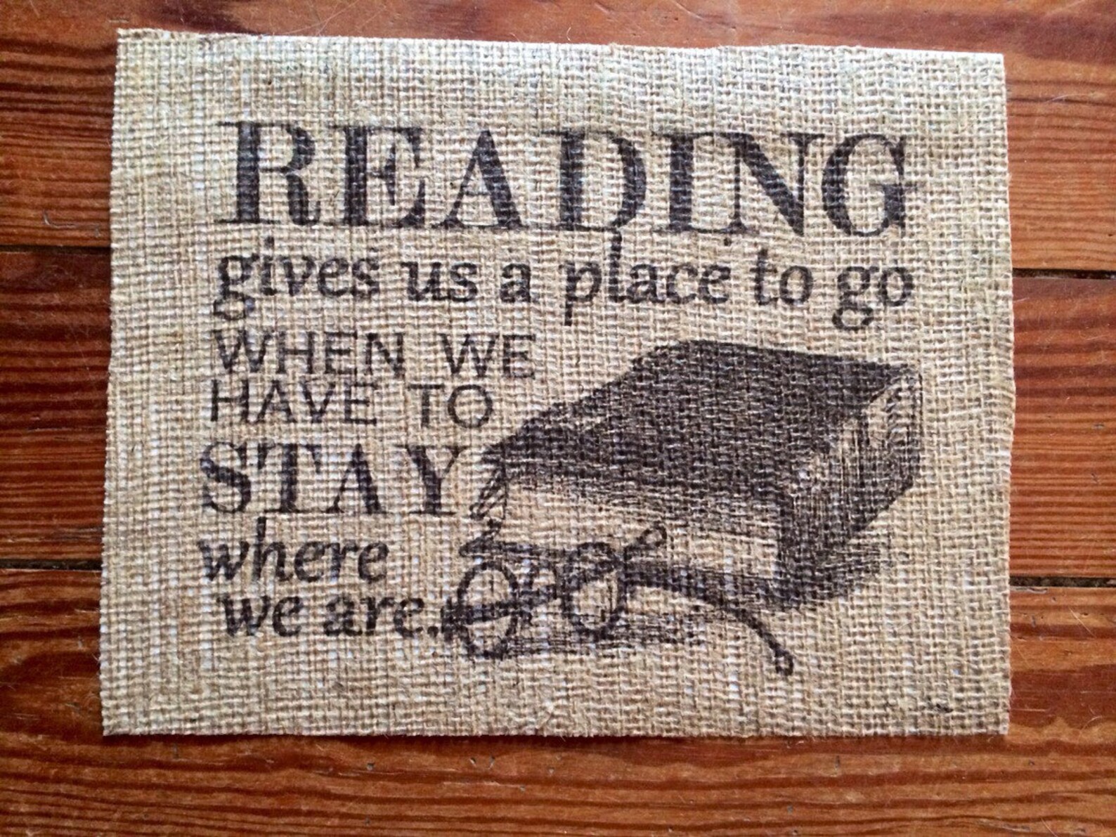READING Burlap Print Home Library Sign Rustic Home Decor - Etsy