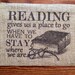 READING Burlap Print Home Library Sign Rustic Home Decor Book Themed ...