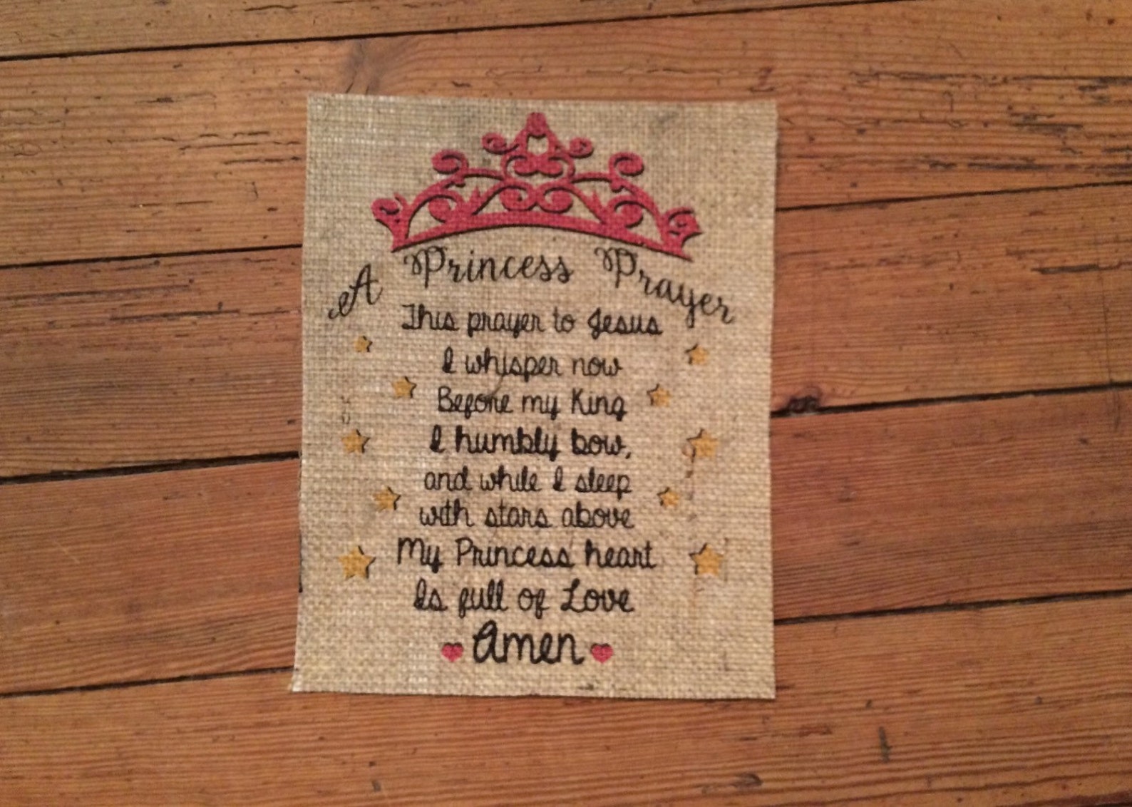 Bedtime "princess Prayer" Burlap Nursery Decor - Baby Shower Gift ...
