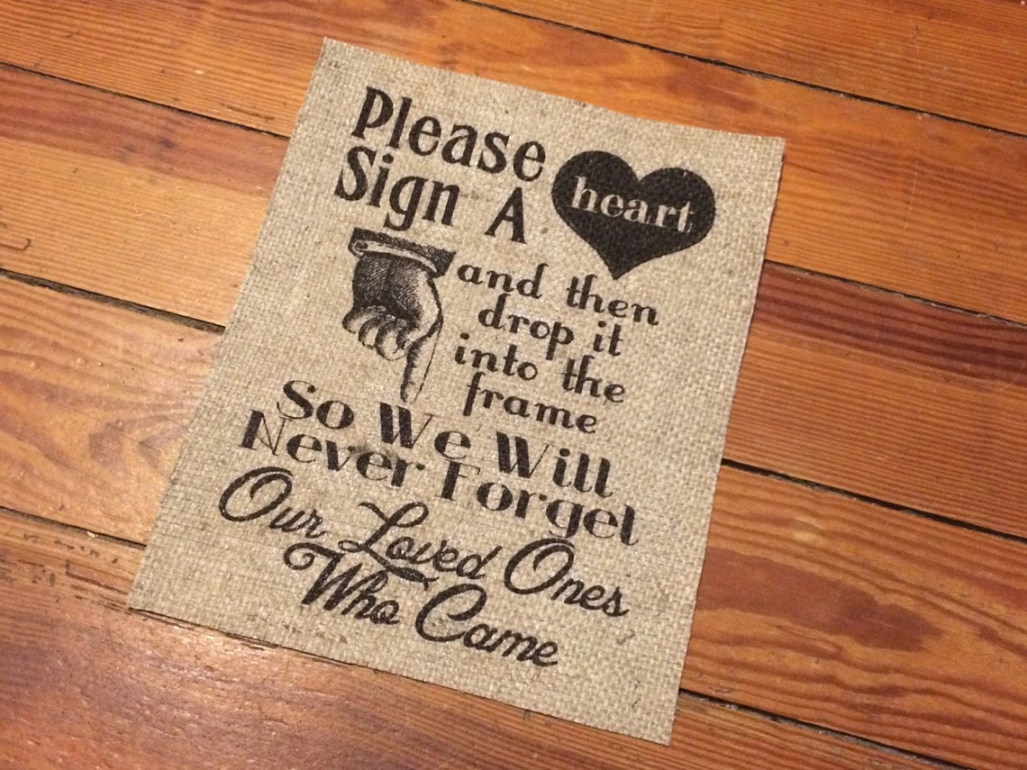 Burlap please Sign A Heart Guestbook Alternative - Etsy