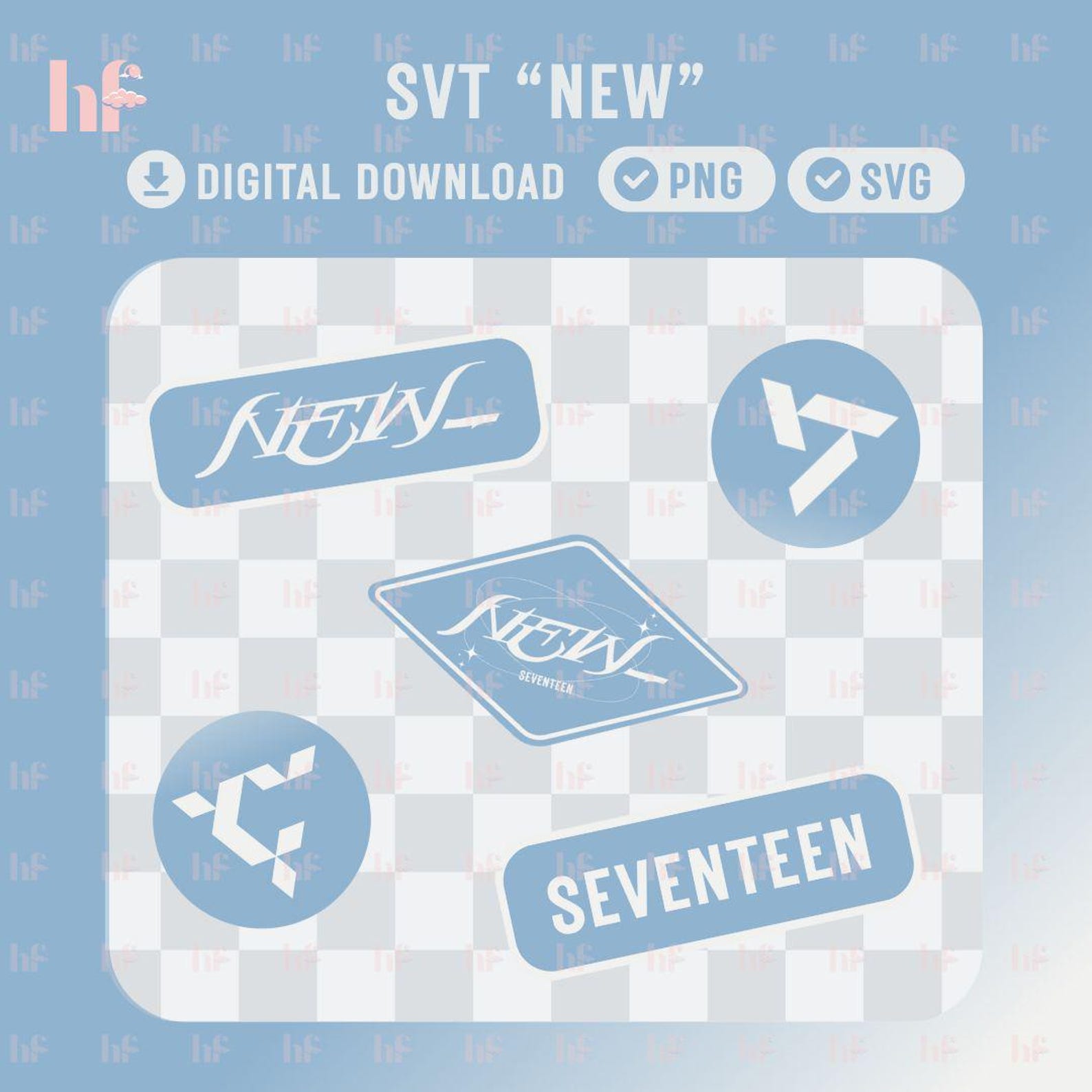 Seventeen Stickers Set: SVT “NEW” Era K-pop Png/svg Files (digital ...