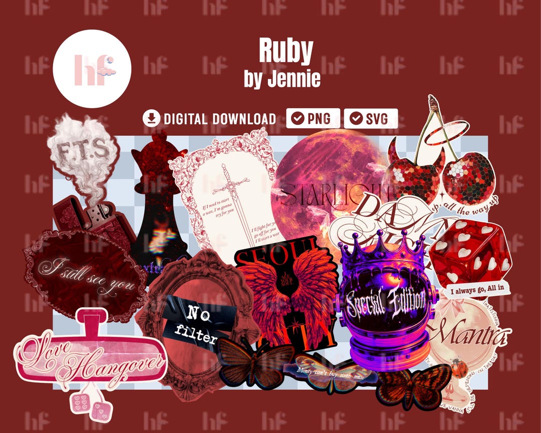 Ruby Era Pop Art Stickers | PNG & SVG Digital Download - Etsy