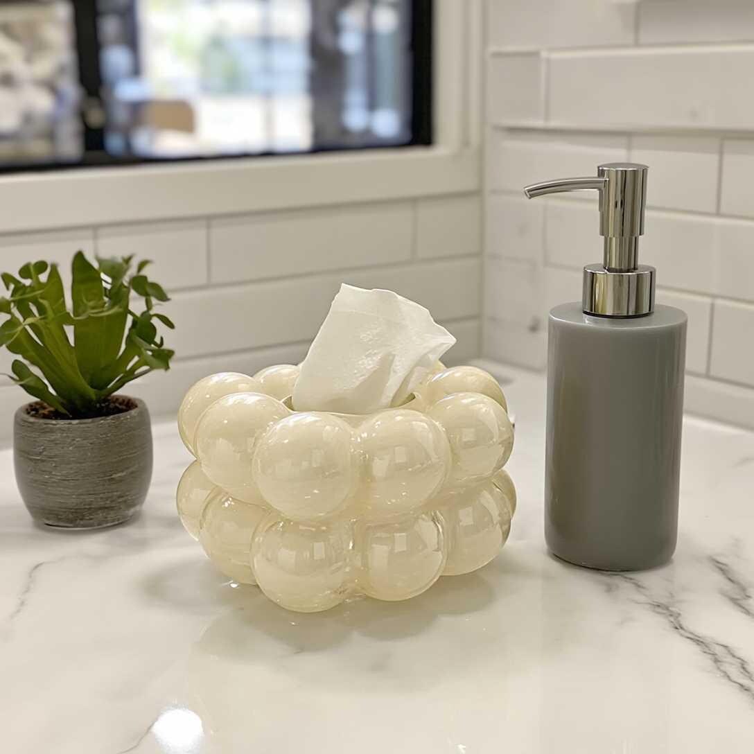 Modern Ceramic Tissue Box Cover – Anti-slip Decorative Facial Tissue ...