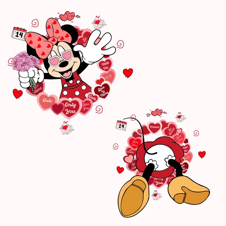 Minnie Valentine Png,minnie Mouse Font Back PNG, Design, Magic Kingdom ...