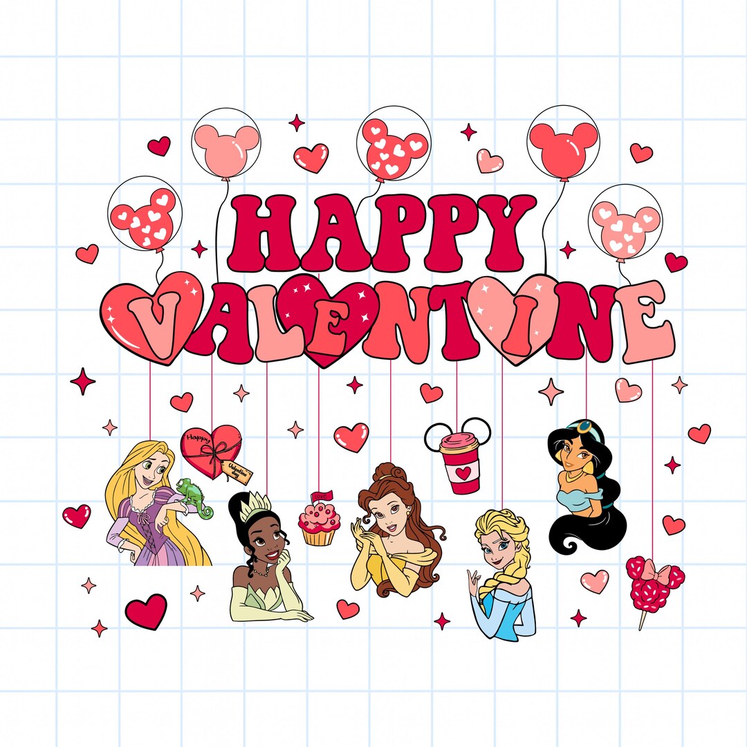 Valentine Princess PNG – Cute Disney Clipart With Hearts, Gifts ...
