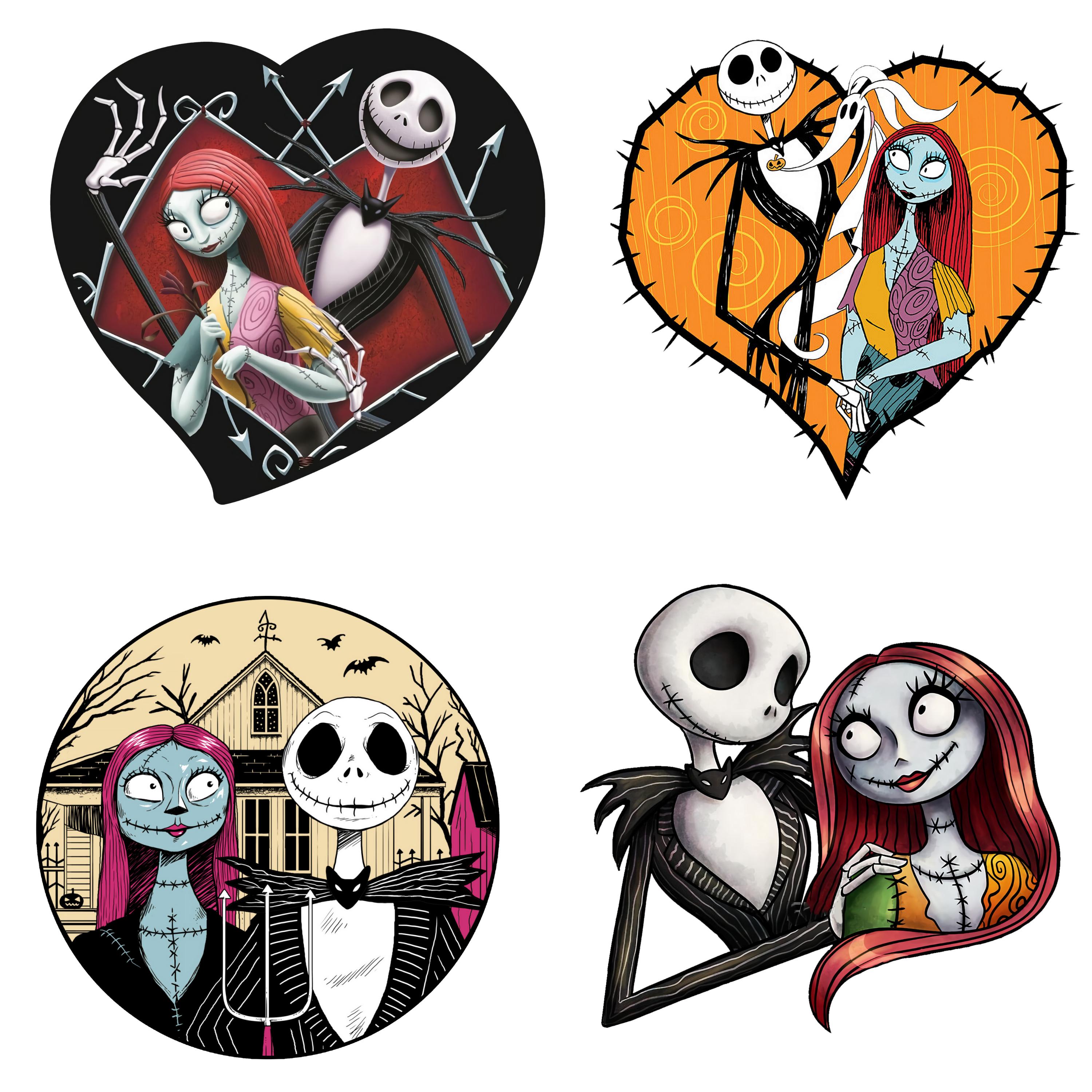Jack and Sally Halloween Clipart PNG, Spooky Design (digital Download ...
