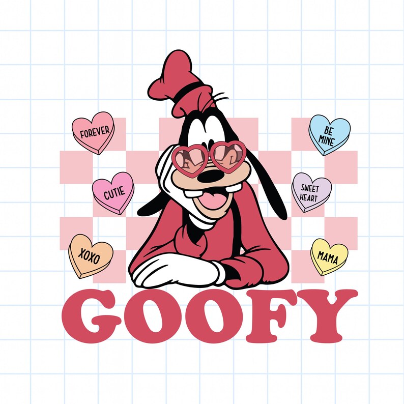 Goofy Valentine PNG – Cute Candy Heart Clipart for Sublimation & Gifts ...