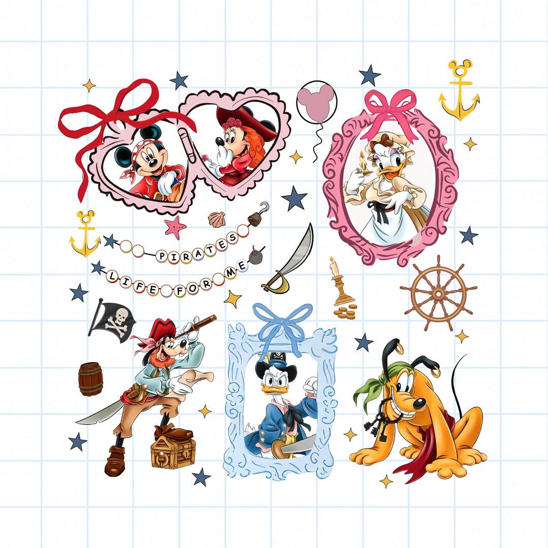 Disney Pirate PNG • Mickey Minnie Donald Daisy Goofy Pluto Clipart ...