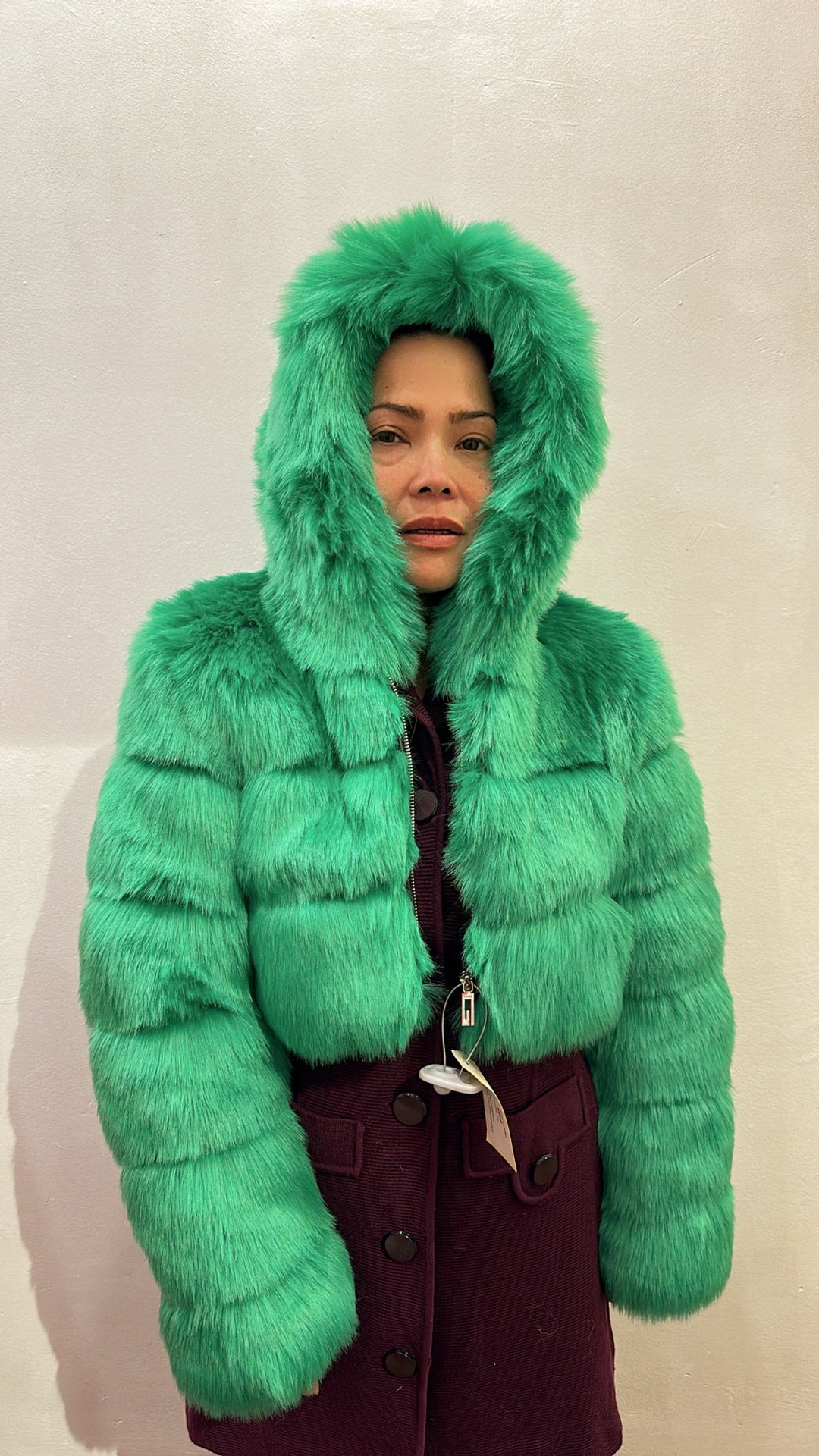 Green Faux Fur Jacket - Etsy