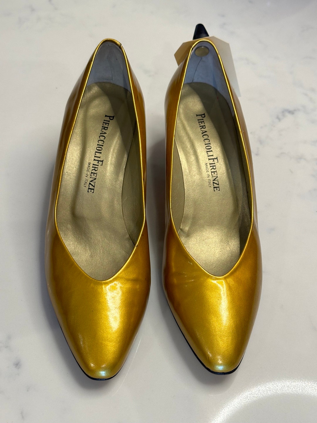 80s Vintage Gold Patent Pumps - Etsy