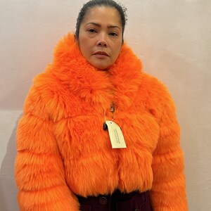 Orange Faux Fur Jacket - Etsy