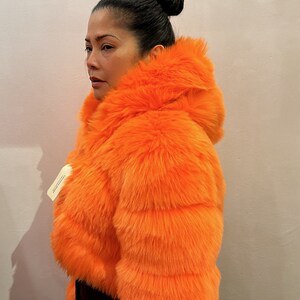 Orange Faux Fur Jacket - Etsy