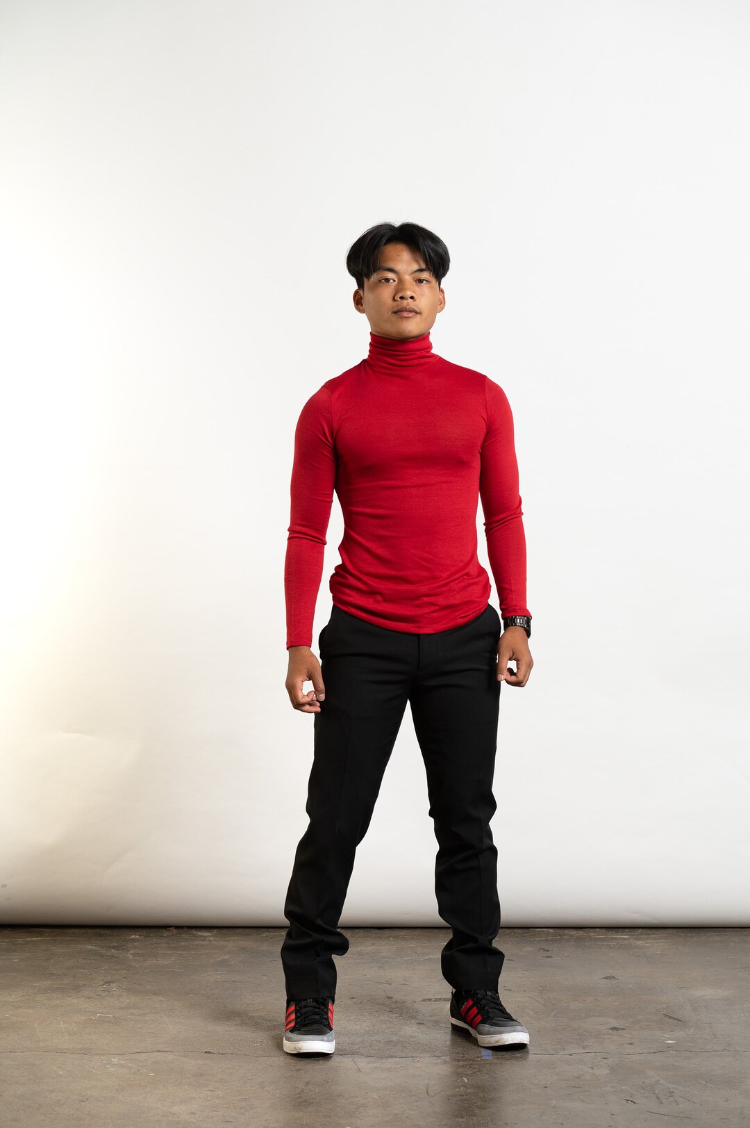 Red Skivvy Turtleneck Top - Etsy