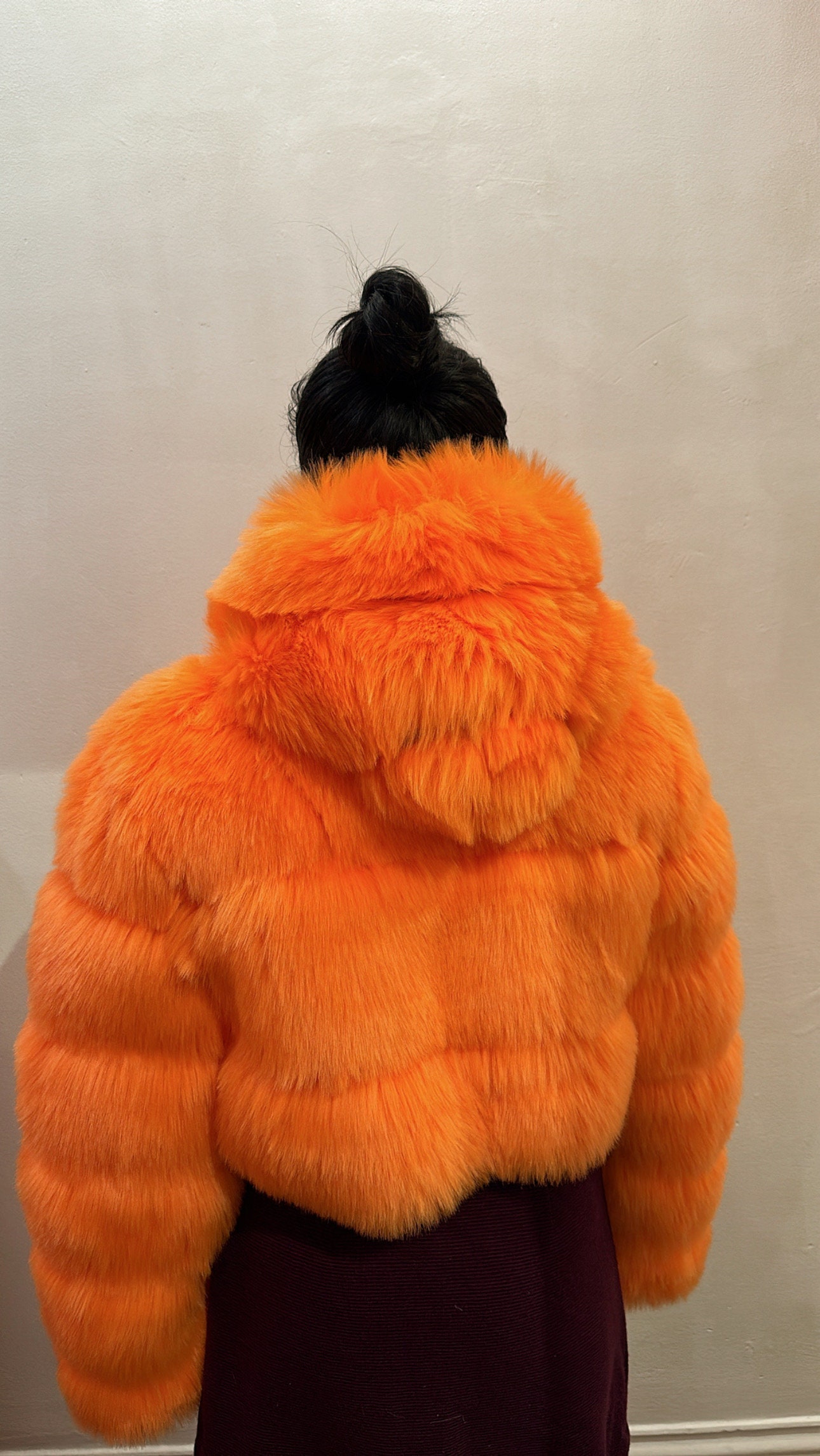 Orange Faux Fur Jacket - Etsy