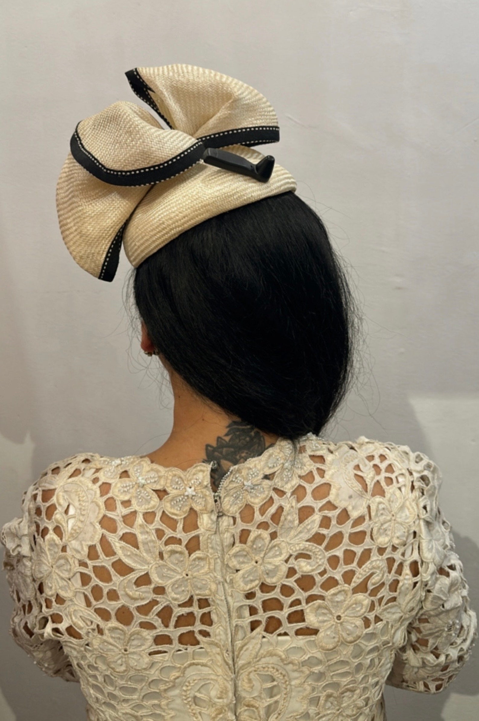 Vintage 1940s Straw Fascinator Hat - Etsy