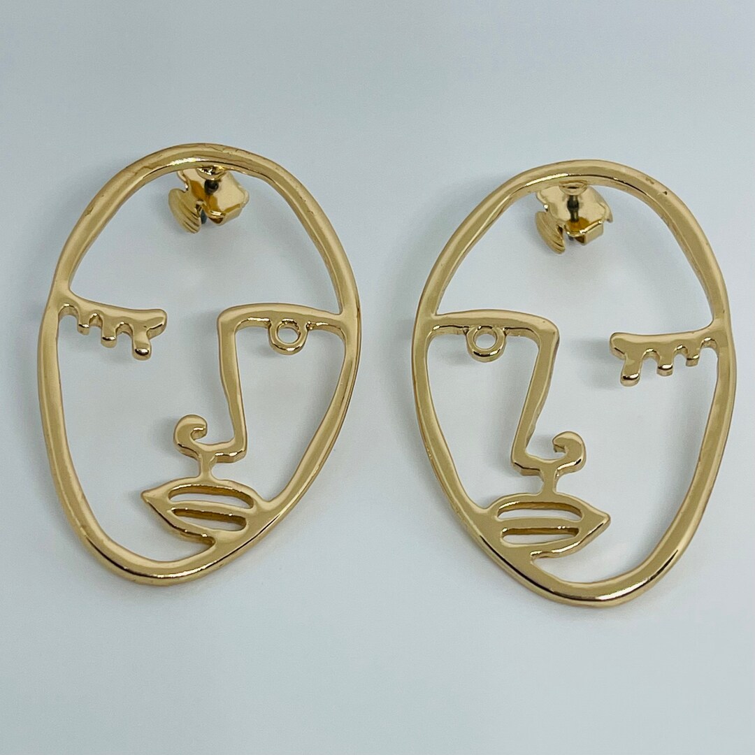 The Picasso Face Earrings - Etsy