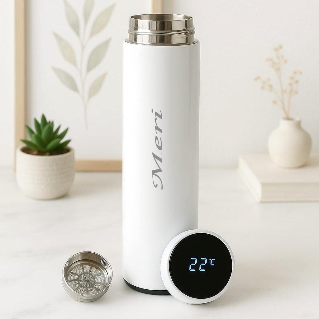 Personalized Temperature Display Thermos: 500ml Insulated Stainless ...