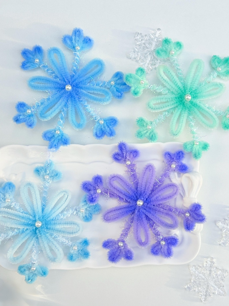 Pipe Cleaner Snowflake Ornament | Easy English PDF Tutorial for Holiday ...
