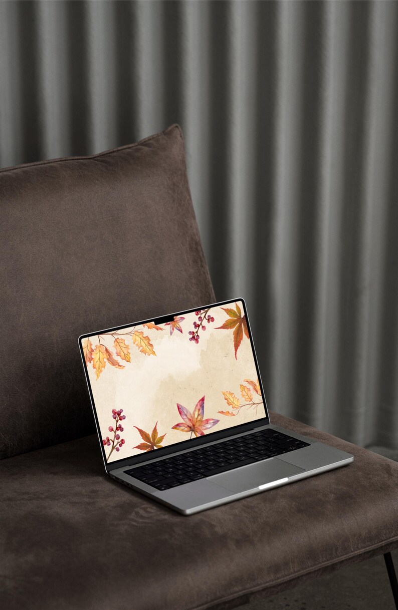 Fall Desktop Wallpaper Watercolor Autumn Leaves Digital Download - Etsy