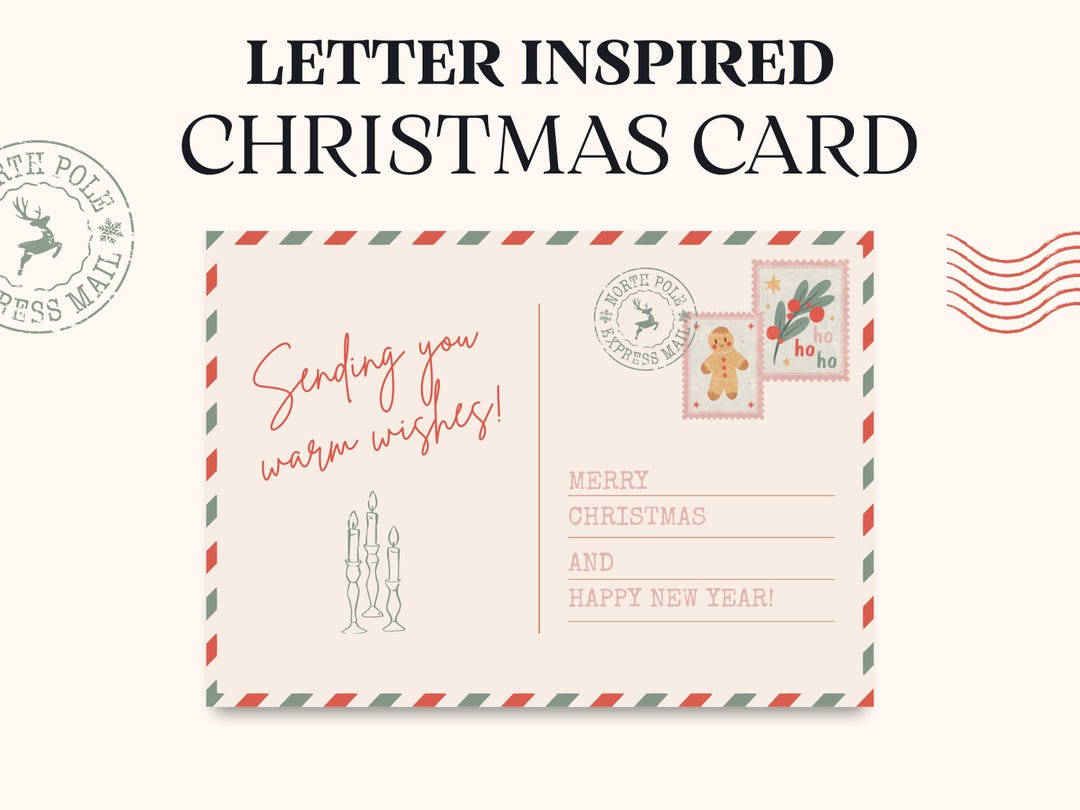 Printable Christmas Card Inspired by Letters to Santa - Etsy
