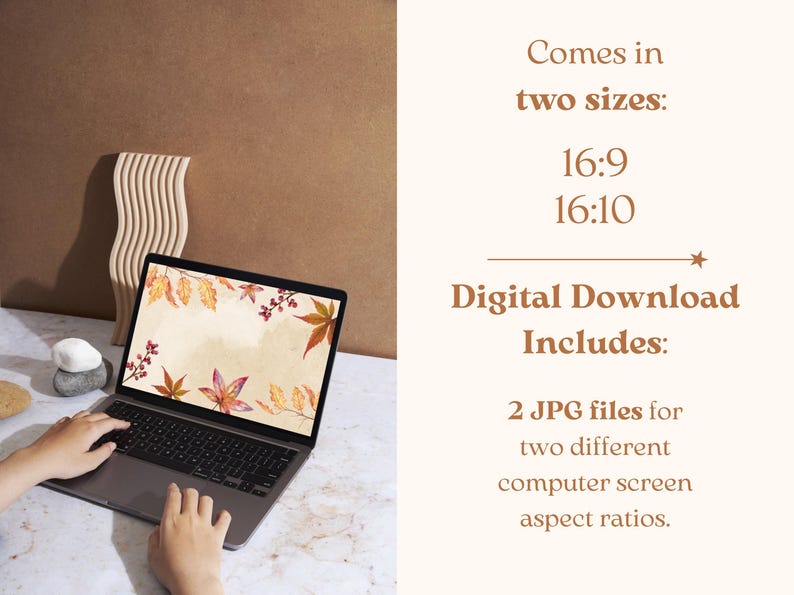 Fall Desktop Wallpaper Watercolor Autumn Leaves Digital Download - Etsy