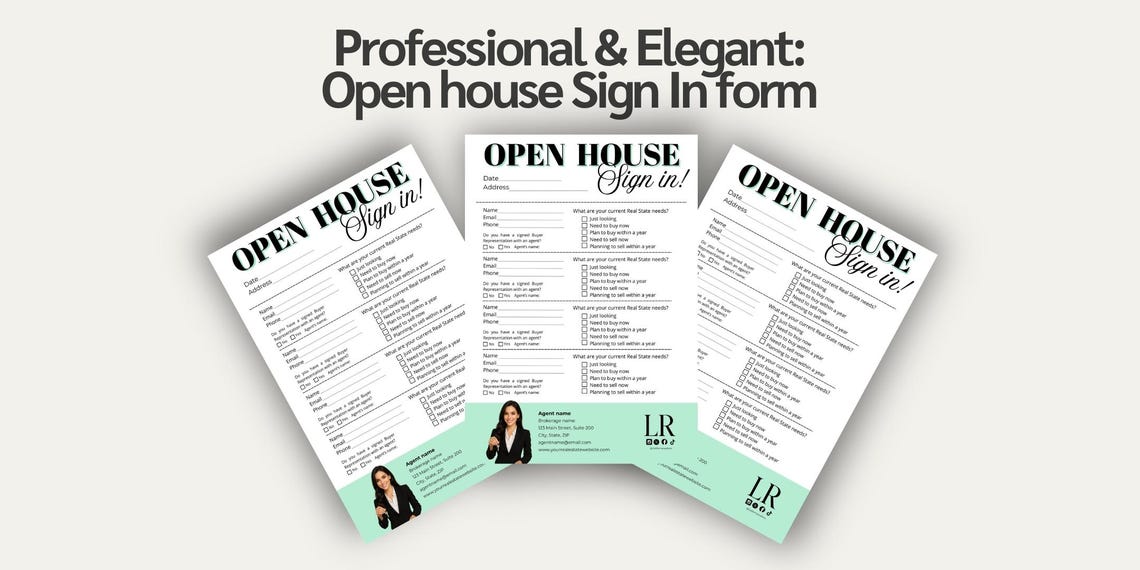 Open House Sign-up Sheet (canva Editable Template & PDF) / Open House ...