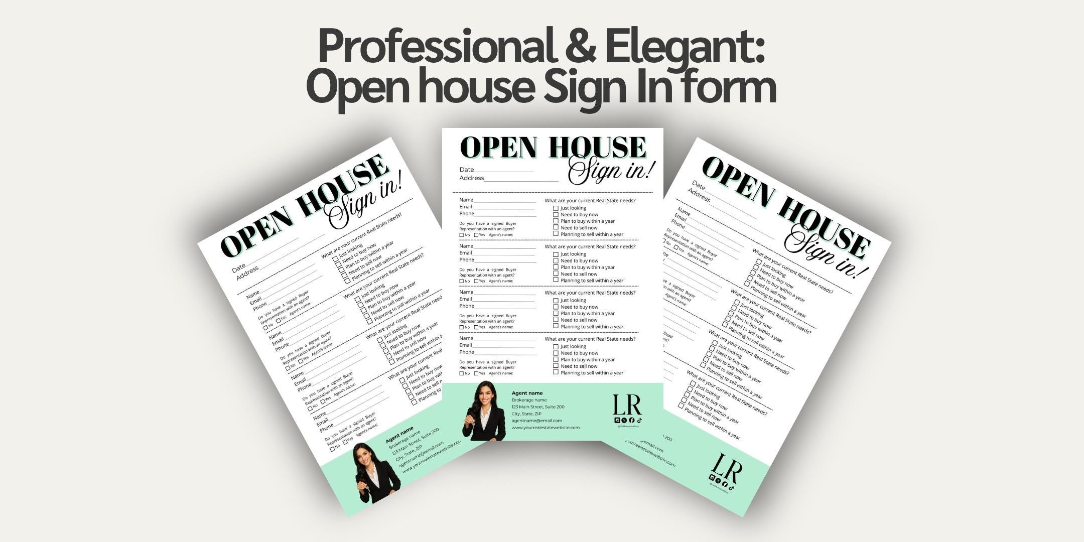 Open House Sign-up Sheet (canva Editable Template & PDF) / Open House ...