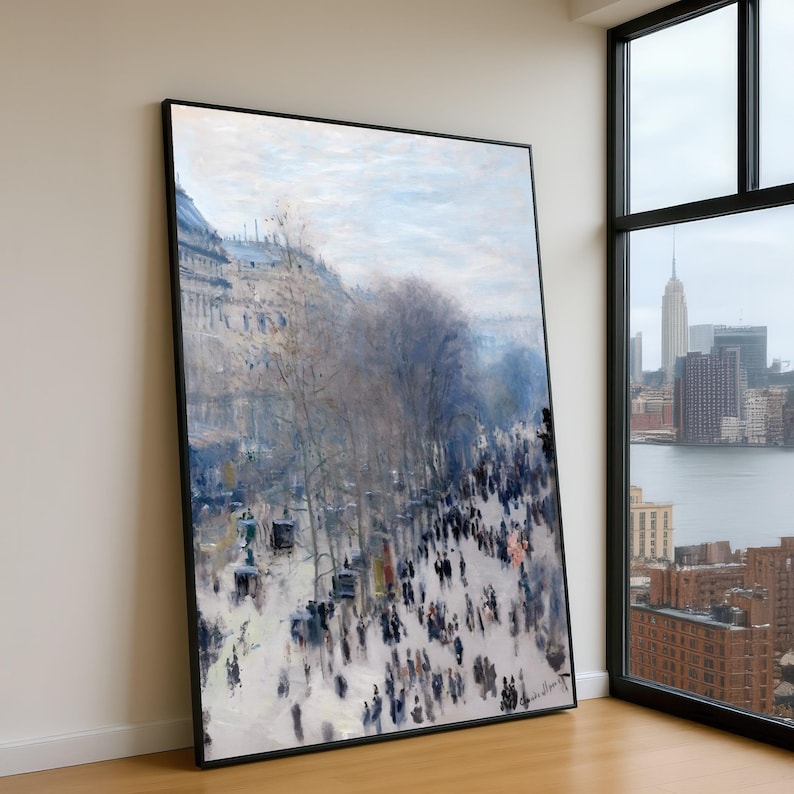 Claude Monet Paris Street Scene Canvas Print, Impressionist Cityscape ...